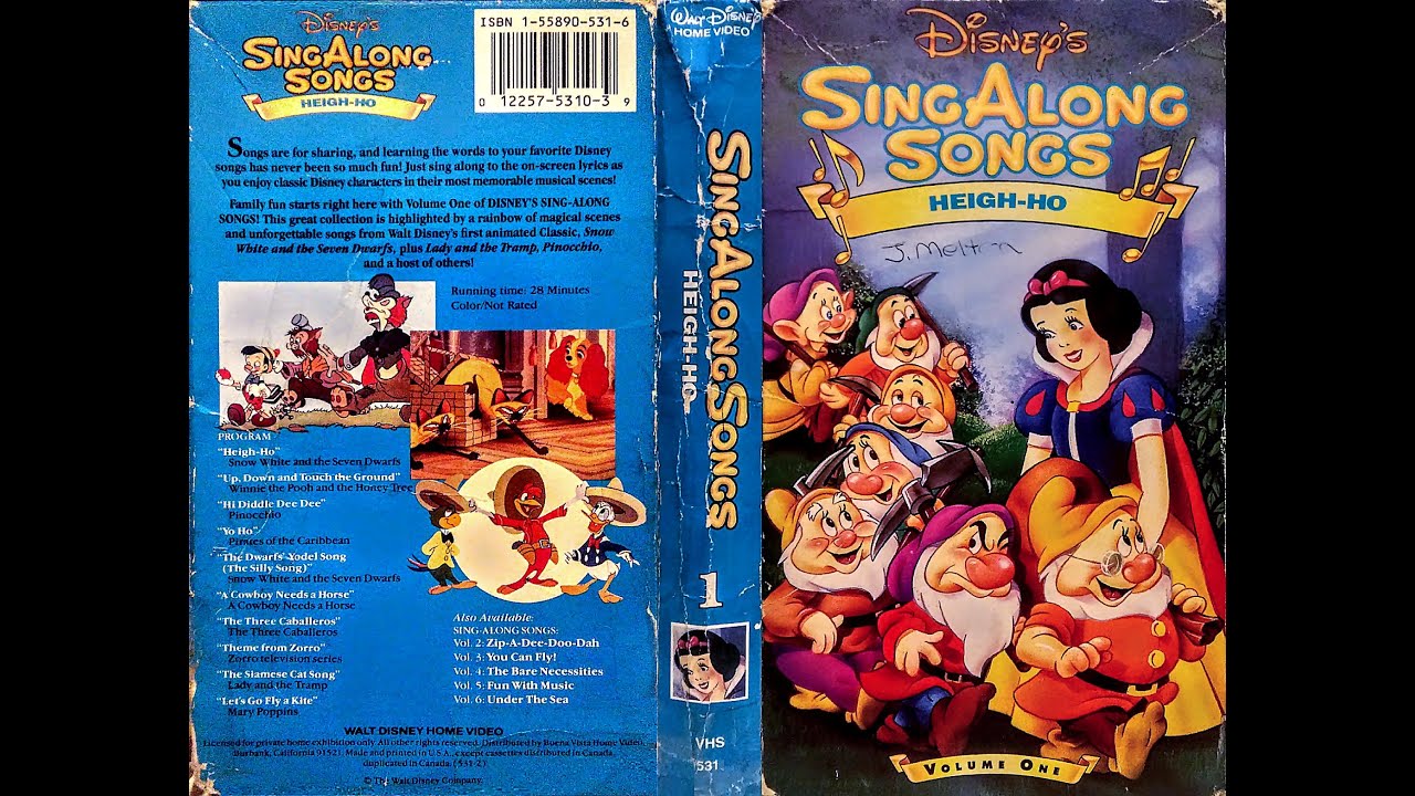 Opening To Disney S Sing Along Songs Heigh Ho 1990 Vhs Youtube