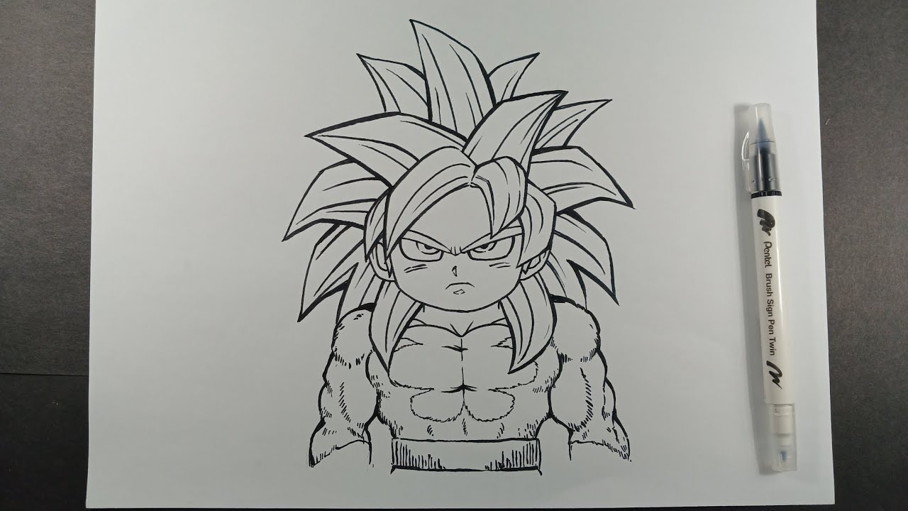 How To Draw Goku Ssj 4 Dragonball Daima Youtube