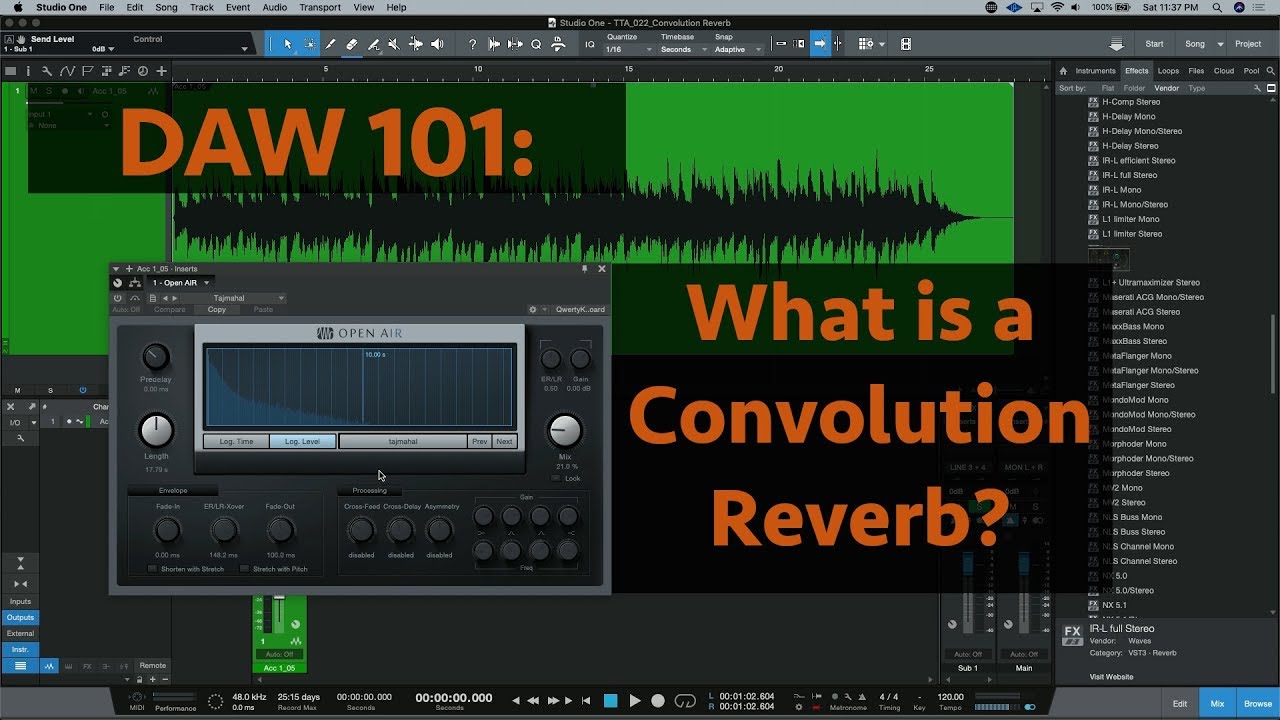 Daw 101 What Is A Convolution Reverb Youtube