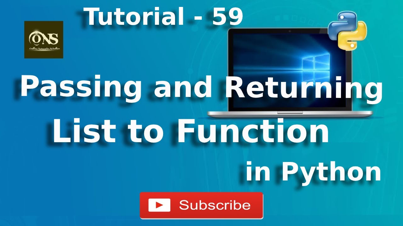Passing And Returning List To Function In Python Tutorial 59