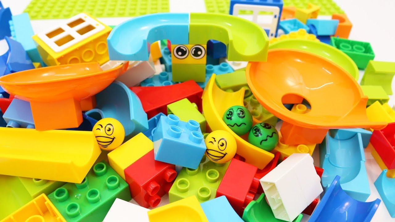 Building Blocks Puzzle Race Track Marble Run Construction Youtube