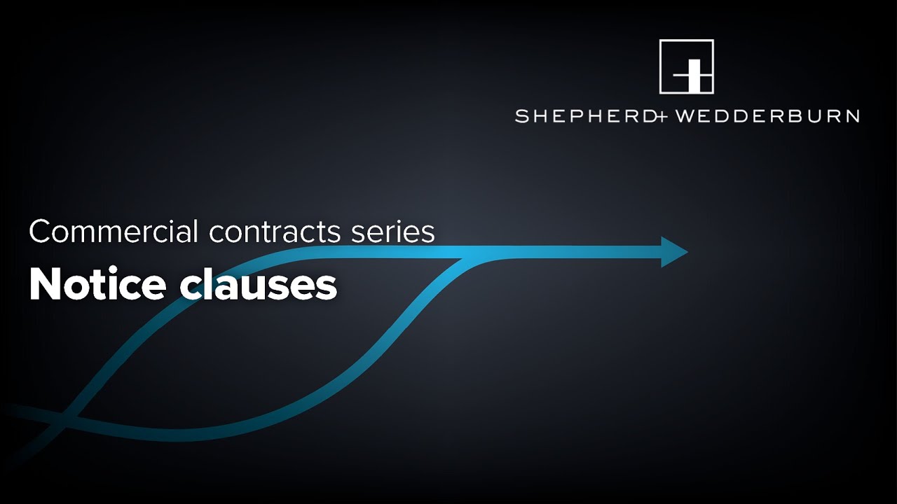 Commercial Contracts Series Notice Clauses Youtube