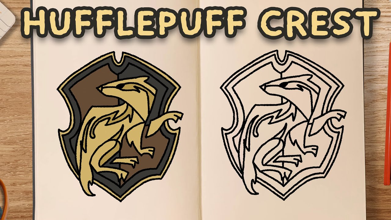 How To Draw Hufflepuff Crest Hogwarts Legacy Youtube
