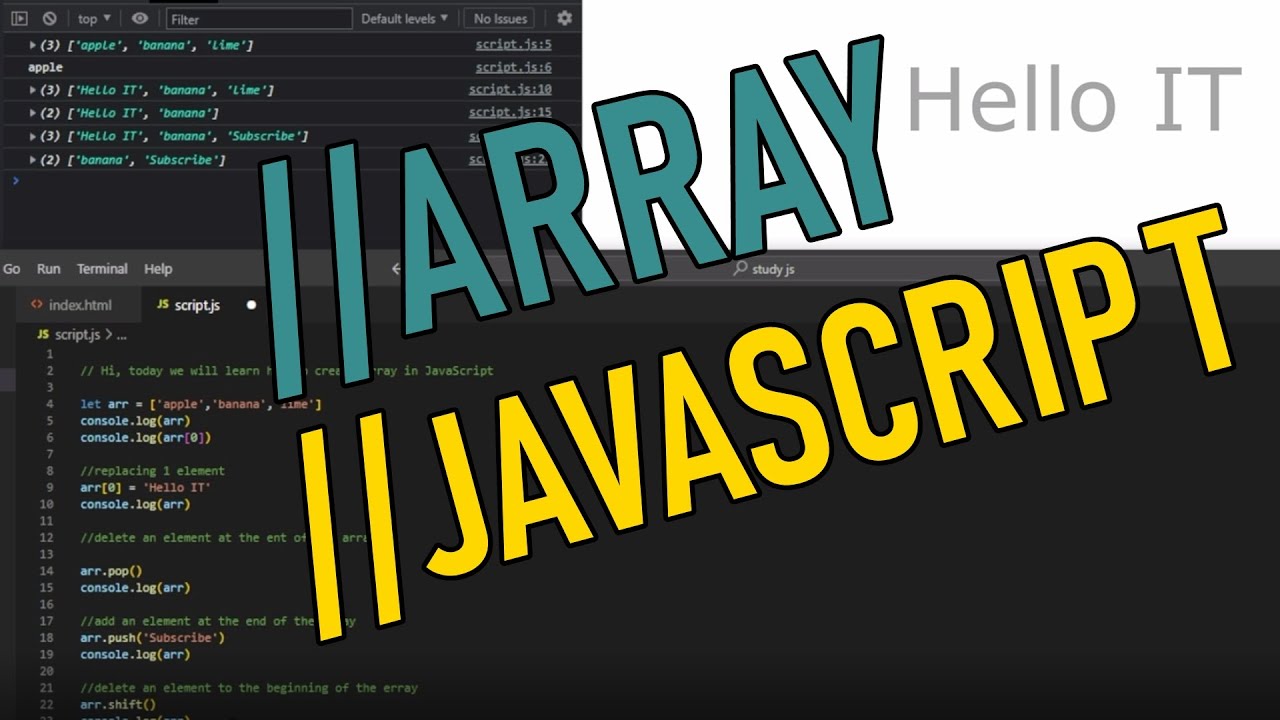 How To Create Array In Javascript Youtube