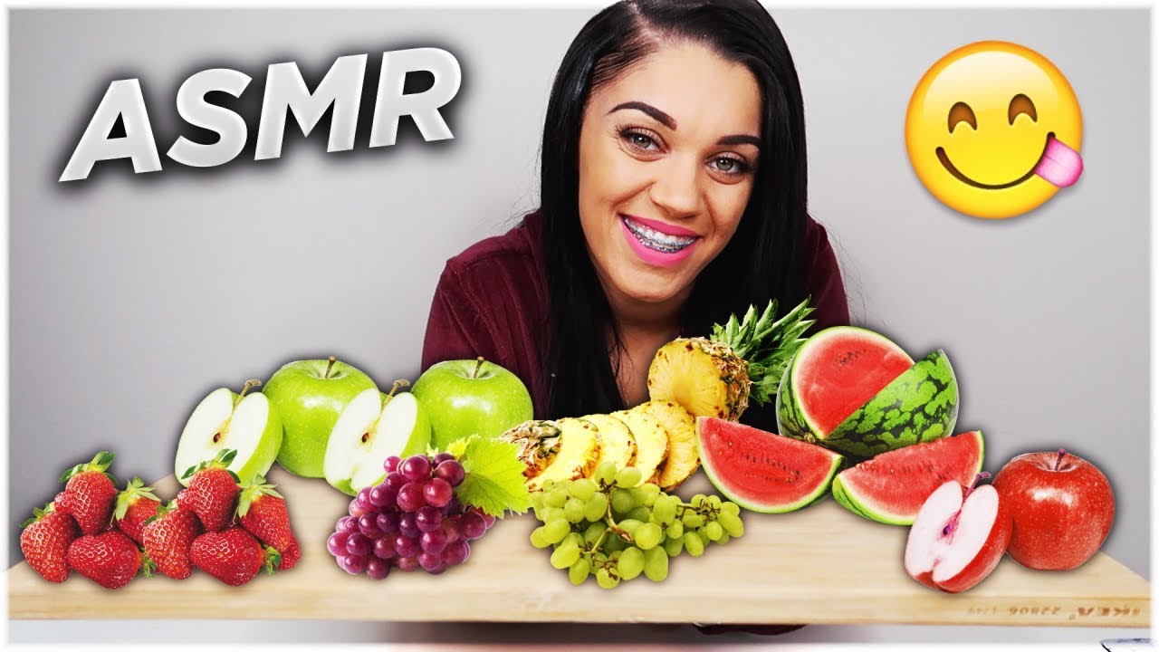 Asmr Giant Fruit Platter Eating Sounds Whispering Youtube