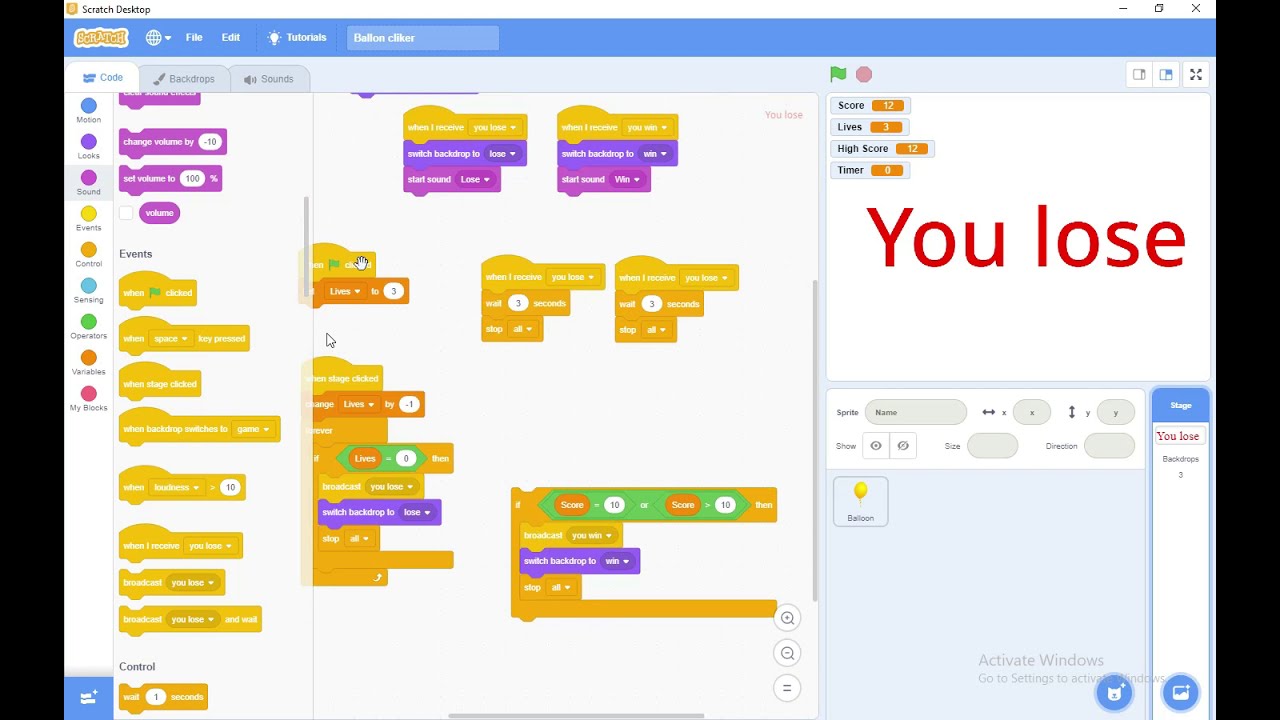 Beginner Video On Scratch How To Make A Game In Scratch Part 2 Youtube