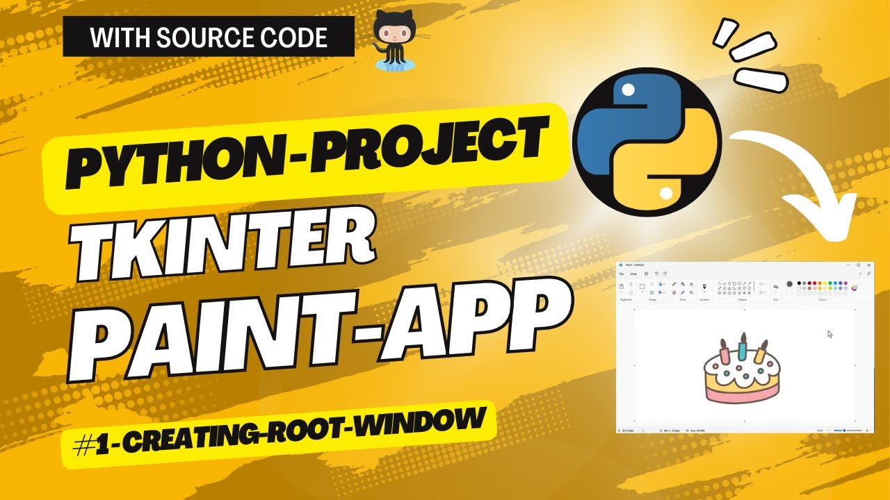 Paint Application Using Tkinter Python Creating Root Window 1 Youtube