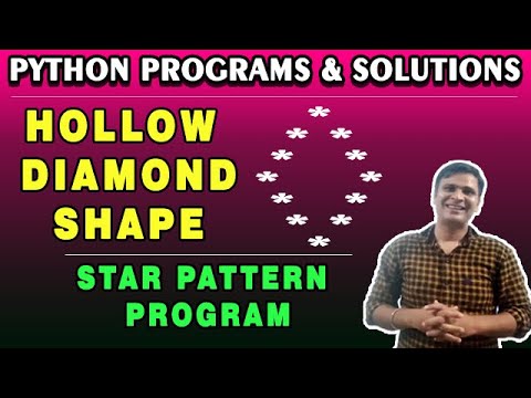 Hollow Diamond Shape Star Pattern Python Program Python Pattern