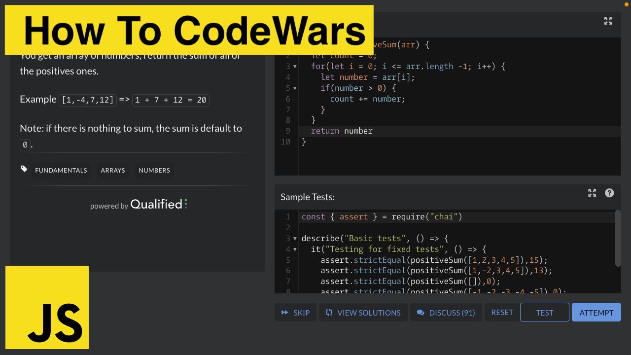 How To Use Codewars Javascript Youtube
