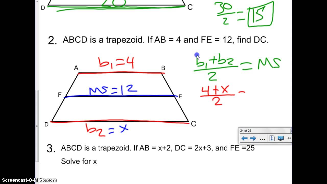 Midsegment Of A Trapezoid Examples Types Of Trapezoids