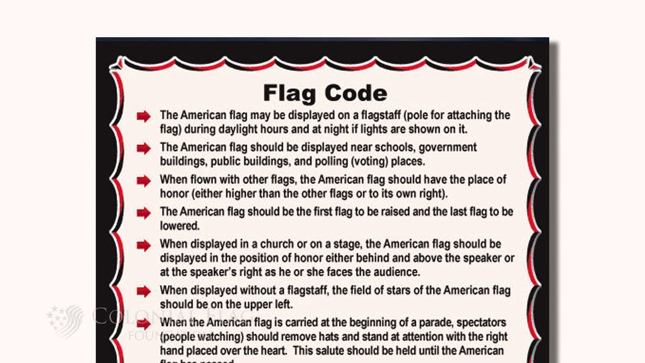 The Us Flag Code The Rules Of Us Flag Display Youtube