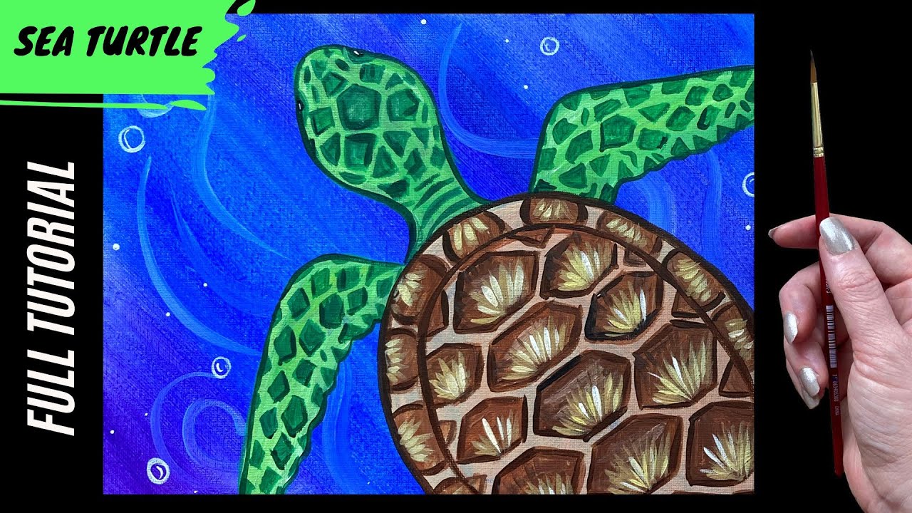 Easy Turtle Painting Gouache Sea Turtle Painting Process