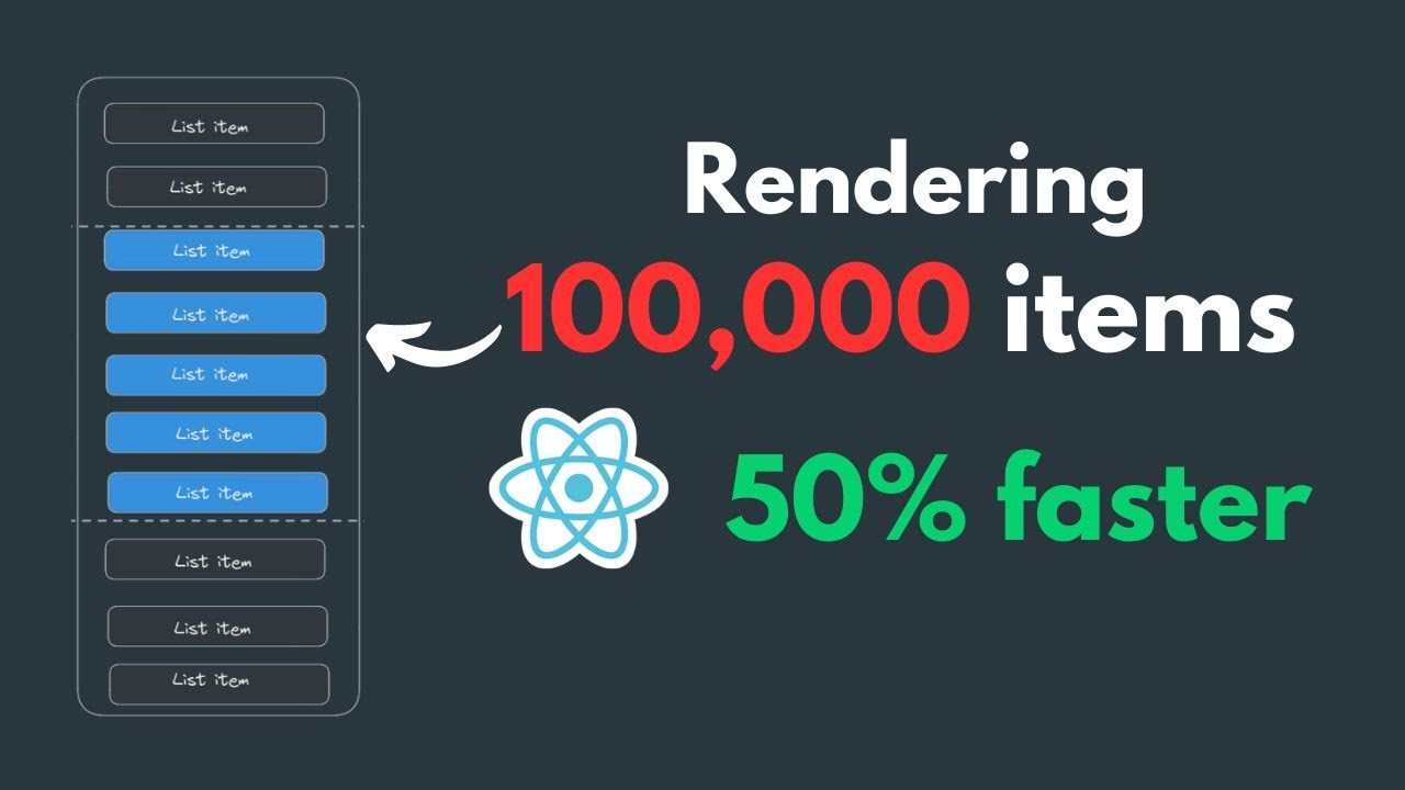 React Virtualized List Efficiently Render 100 000 Rows In React Youtube