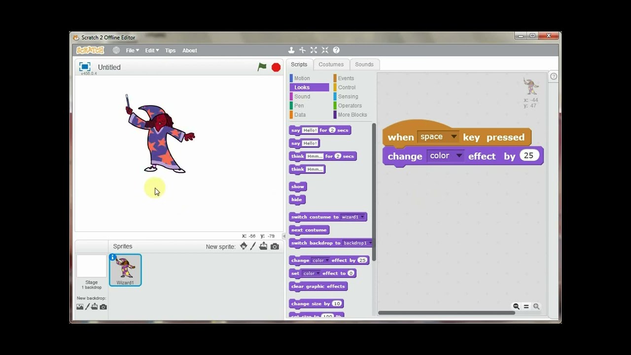 Scratch Tutorial Change The Color Of The Sprite Or Apply Another