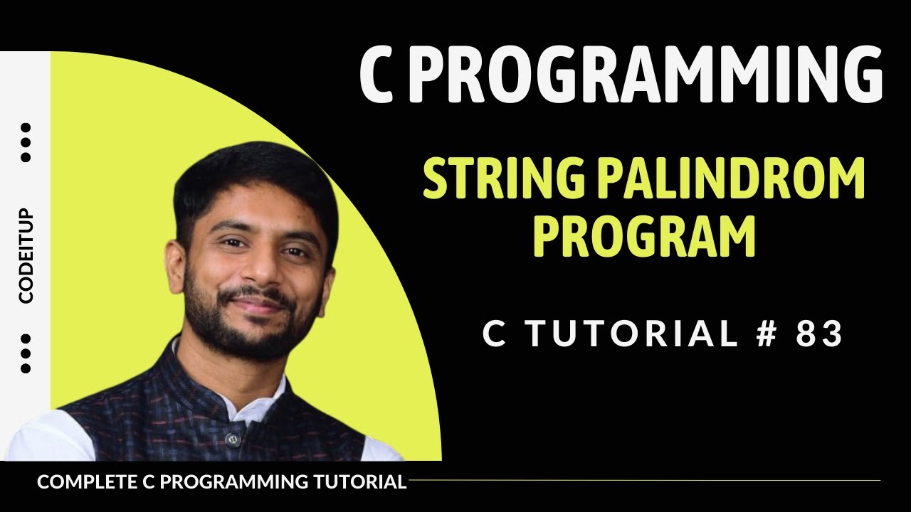 String Palindrome Program In C In Hindi Youtube