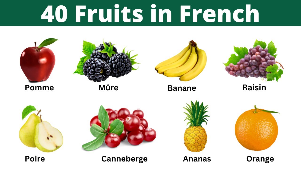 Names Of Fruits And Vegetables In English And French Language