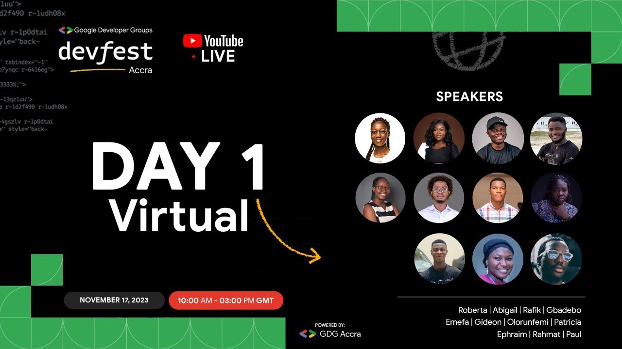 Devfest Accra Day 1 Youtube Live Youtube
