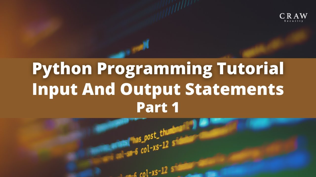 Python Programming Training Input And Output Statements In Python