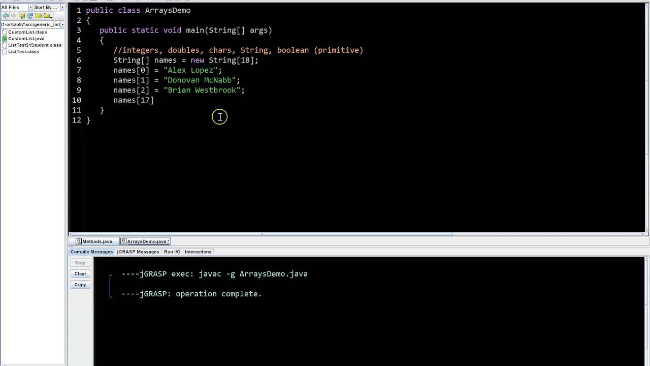 Apcsa Fundamentals 1d Arrays Youtube