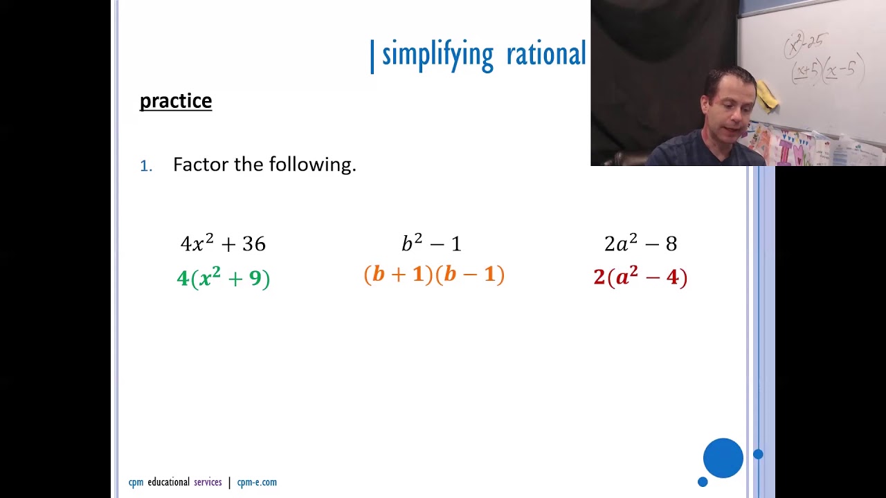 Math 30 2 Diploma Prep 2 Simplifying Rational Expressions Youtube