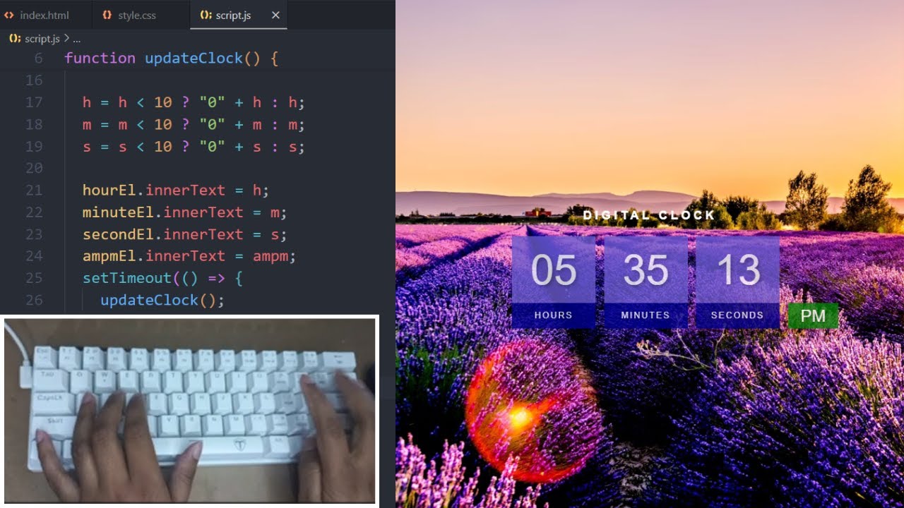 Asmr Programming Digital Clock Javascript No Talking Youtube