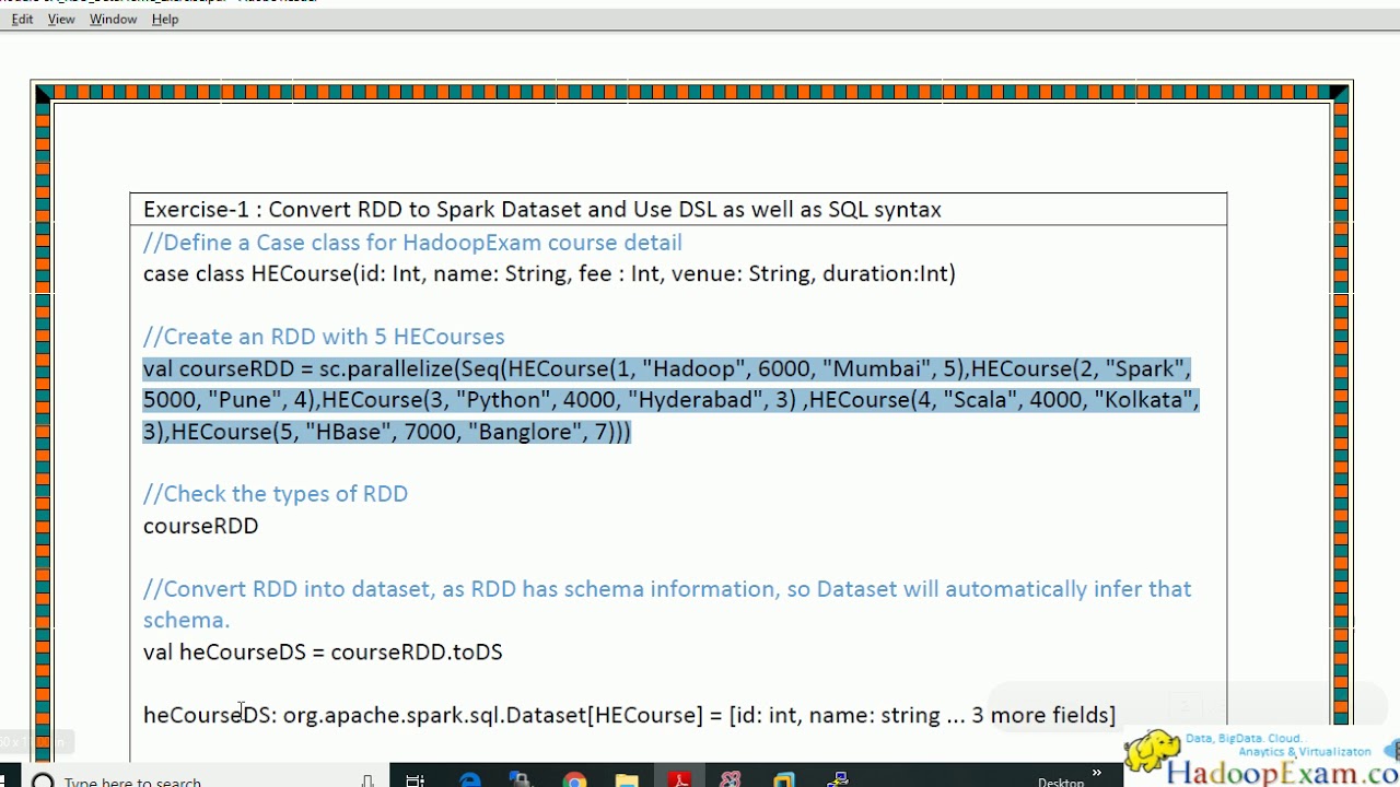 Spark Sql Hands On Exercise Youtube