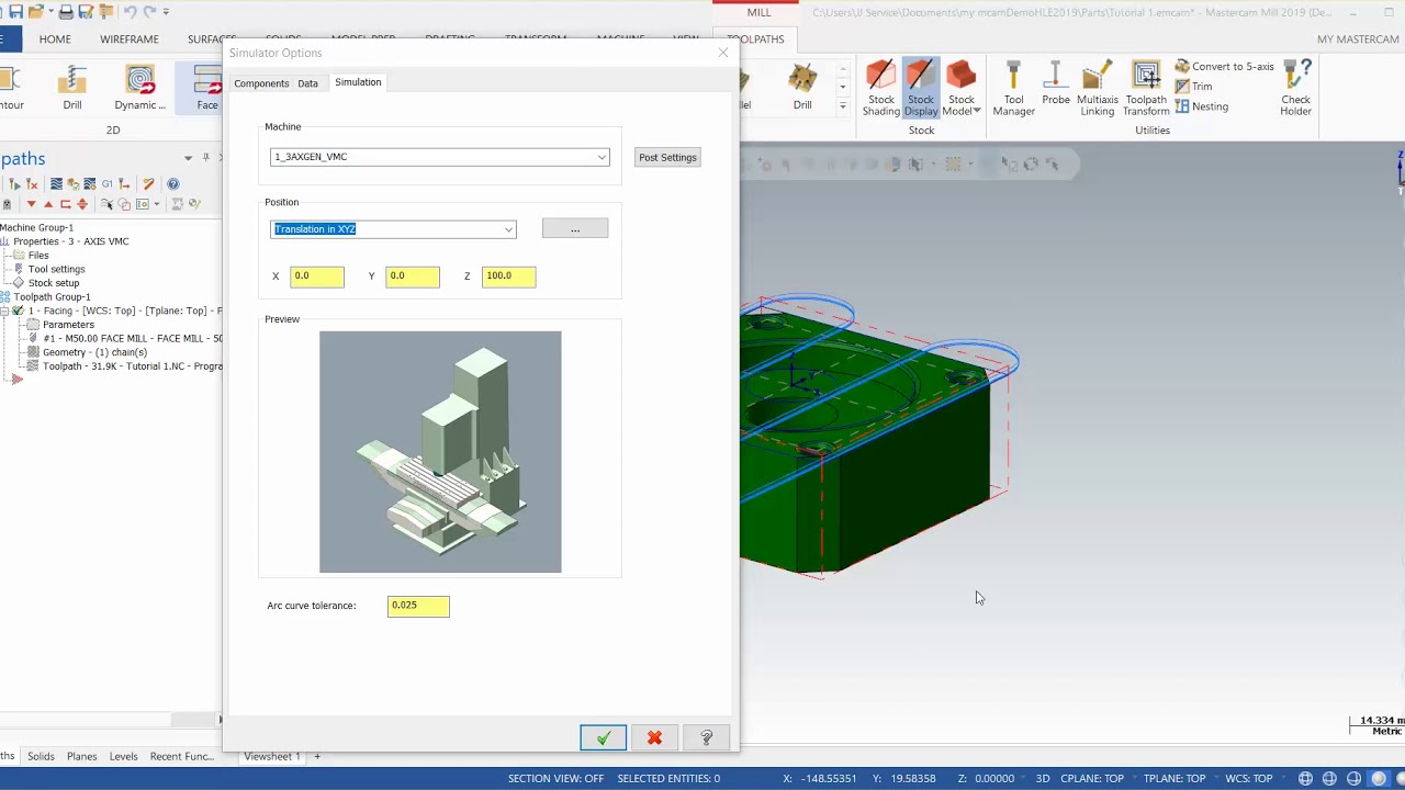 Mastercam 2019 Cam Ep 10 Tutorial 1 Youtube