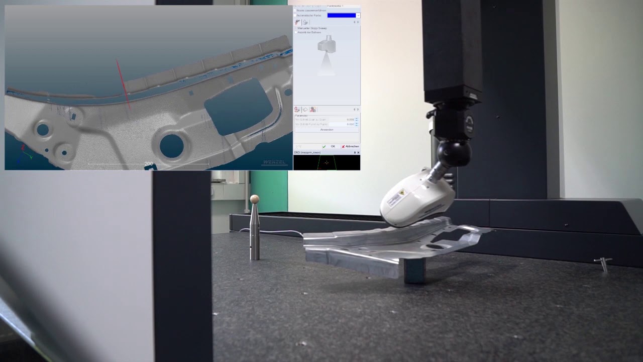 The Wenzel Lh Series Cmm With The Wm Ls 70 3d Laserscanner Youtube