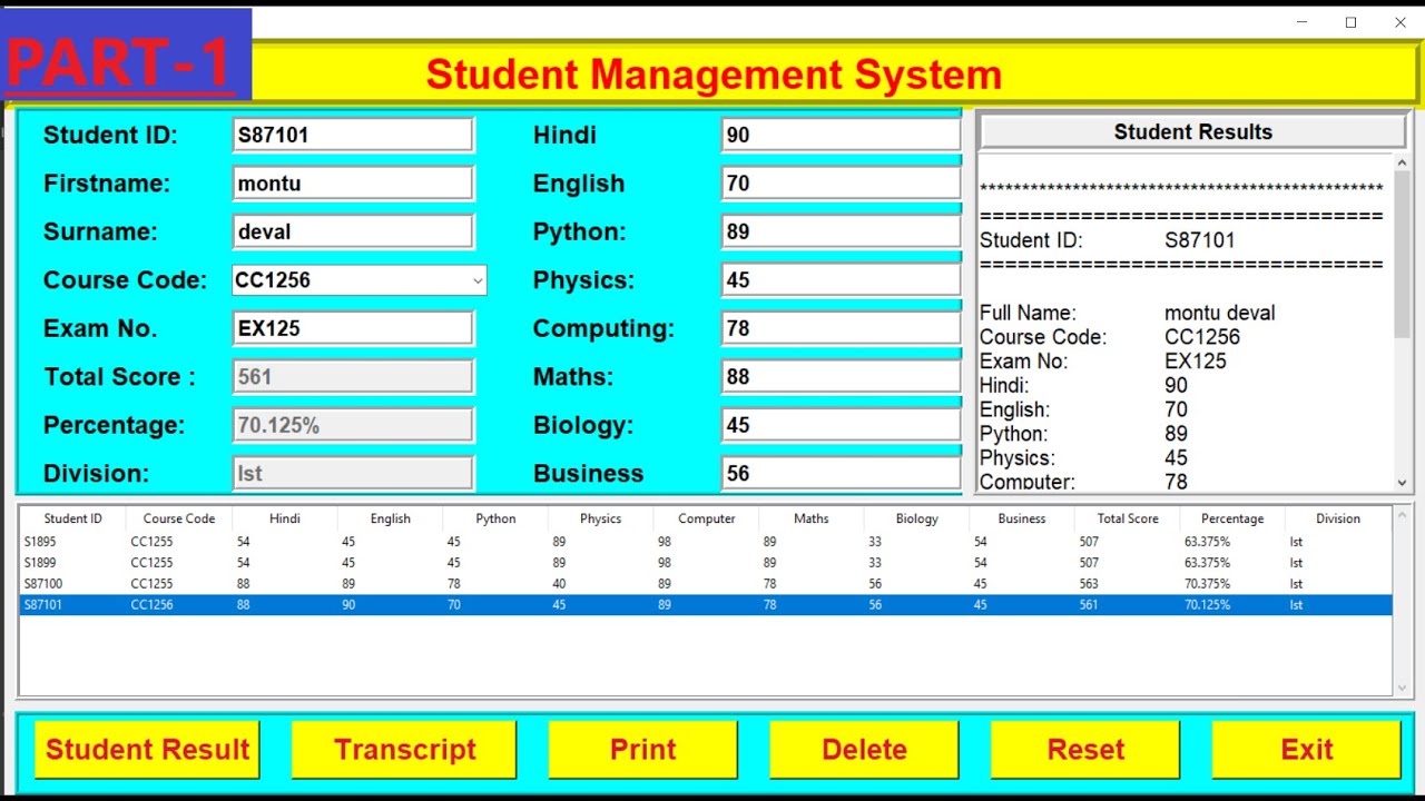 How To Make A Student Management System In Python With Database