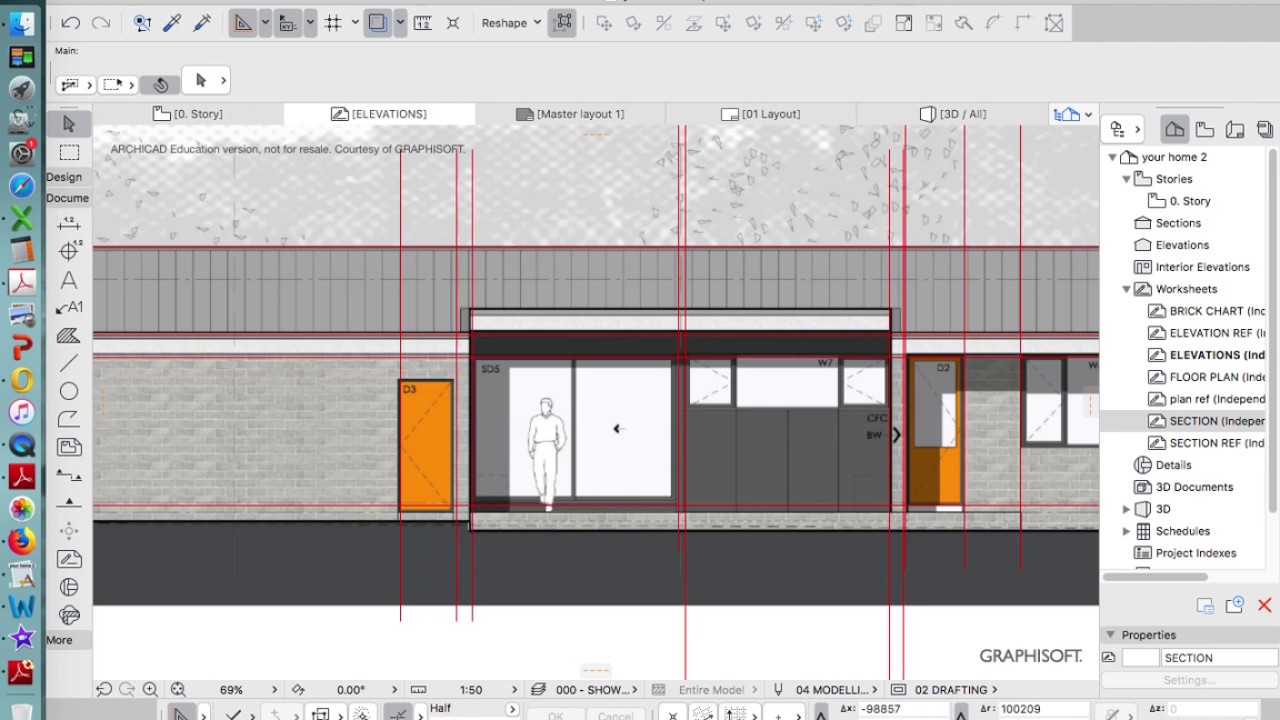 Archicad 21 2d Projected Elevations Part 2 Youtube