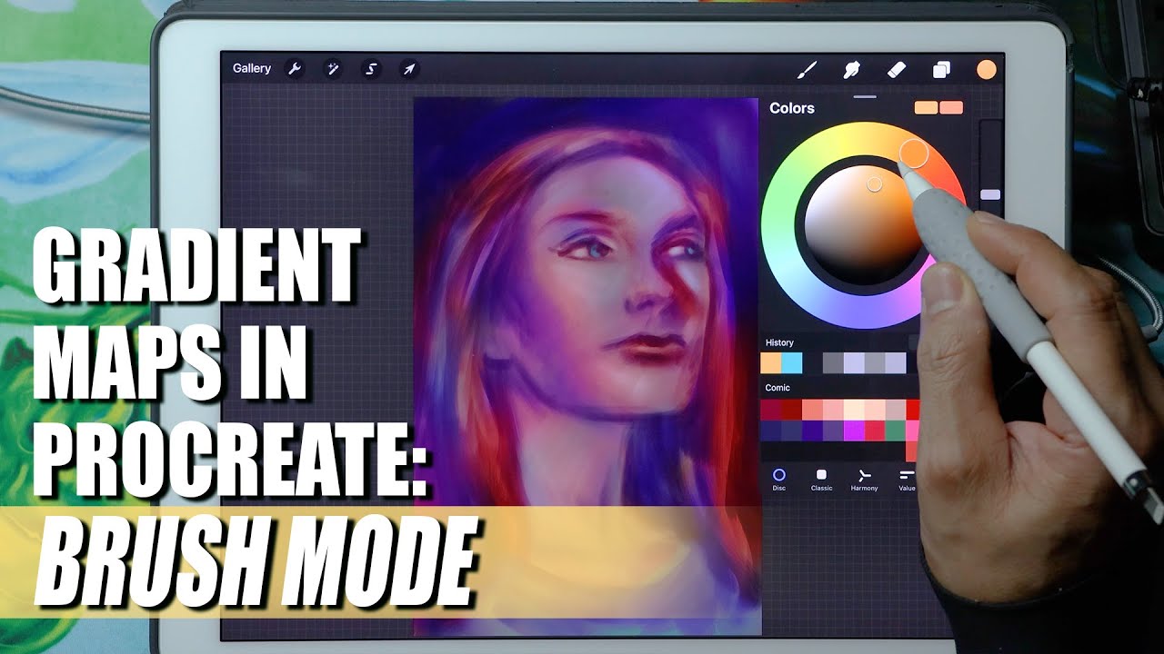 How To Paint With Gradient Maps In Procreate Using Brush Mode Youtube