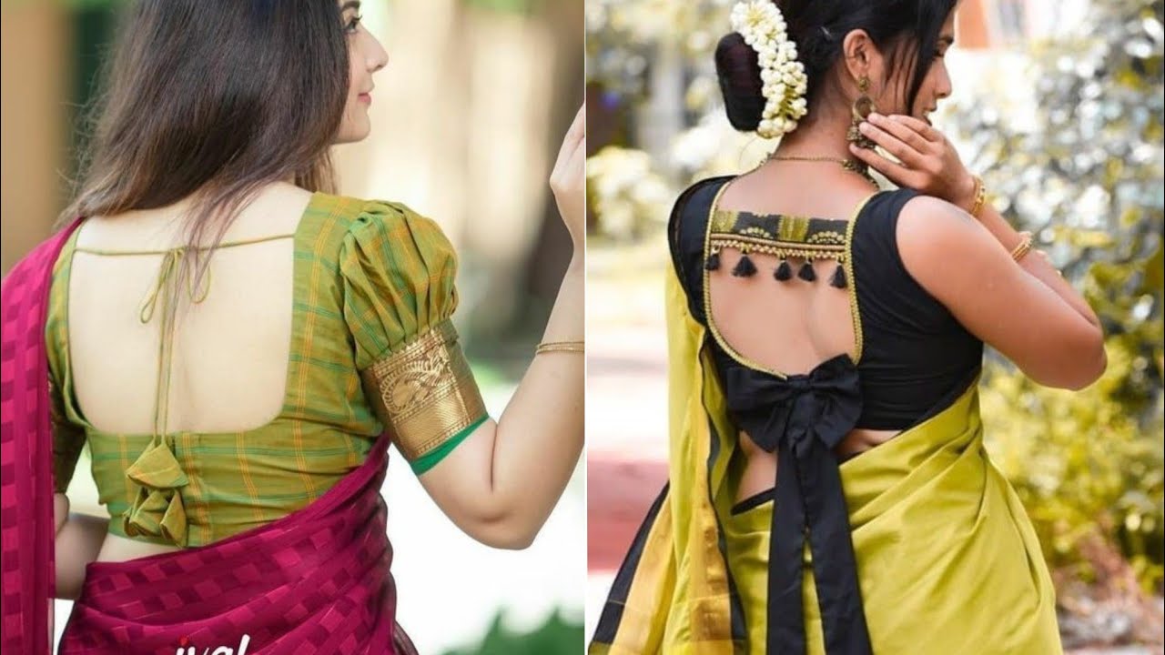 Simple Saree Blouse Back Neck Designs