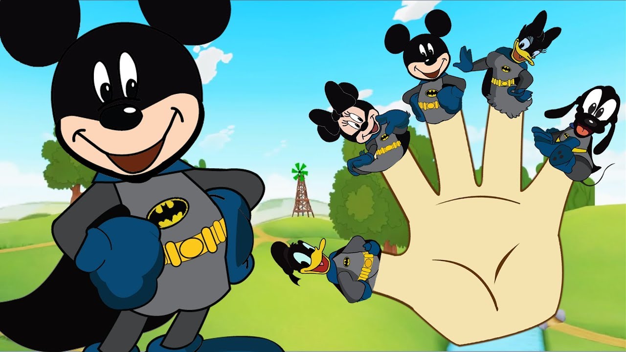 Mickey Mouse Clubhouse Transform To Batman Character Finger Family
