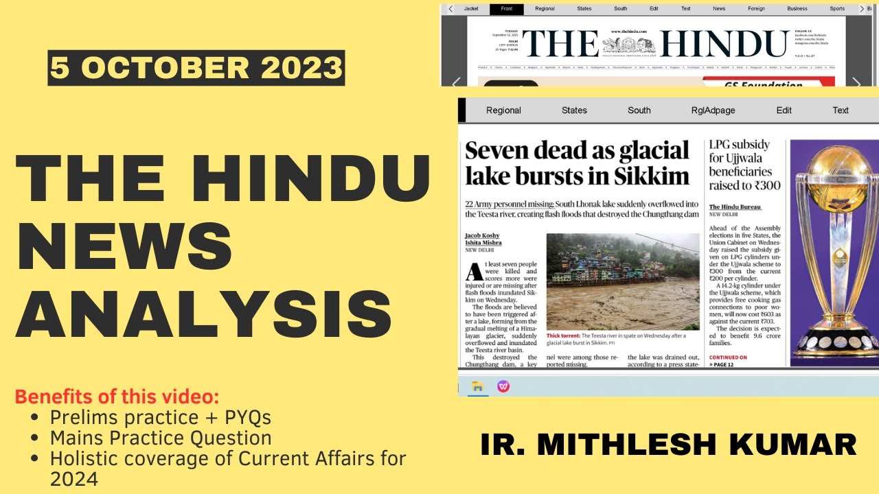5 October 2023 The Hindu News Analysis Youtube