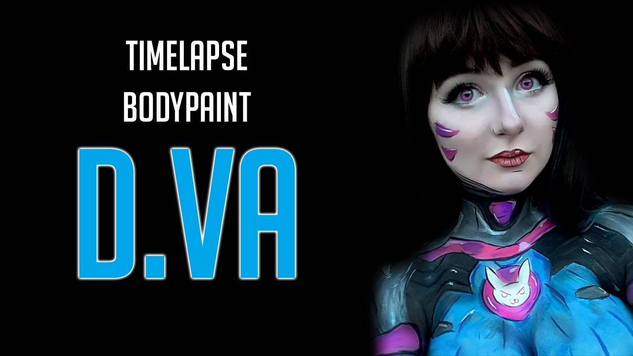 D Va Overwatch Bodypaint Timelapse Youtube