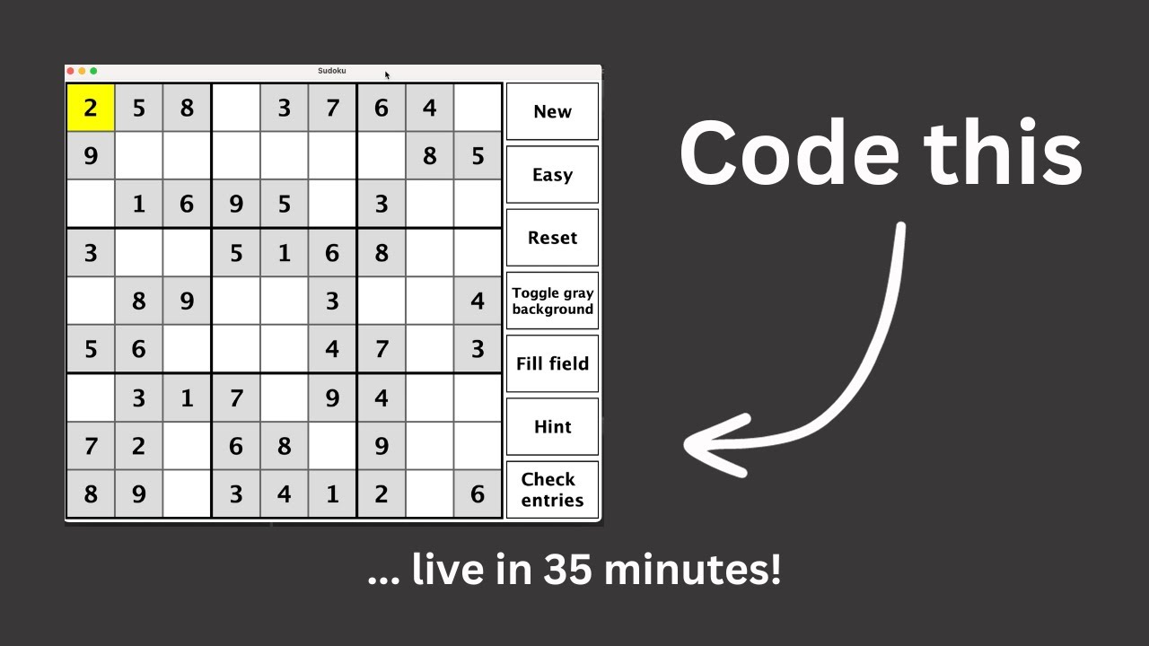 Java Sudoku Solver For Beginners Code Along Tutorial Youtube