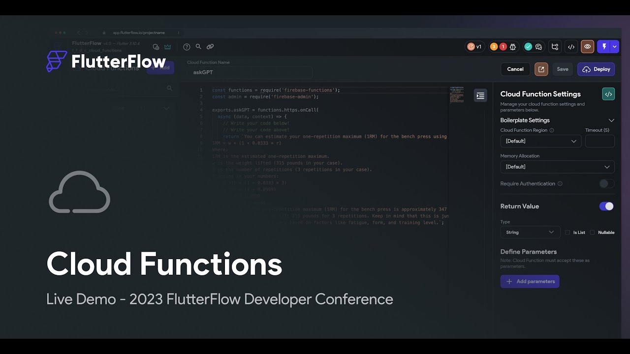 Cloud Functions Flutterflow Live Demo Ffdc 2023 Youtube