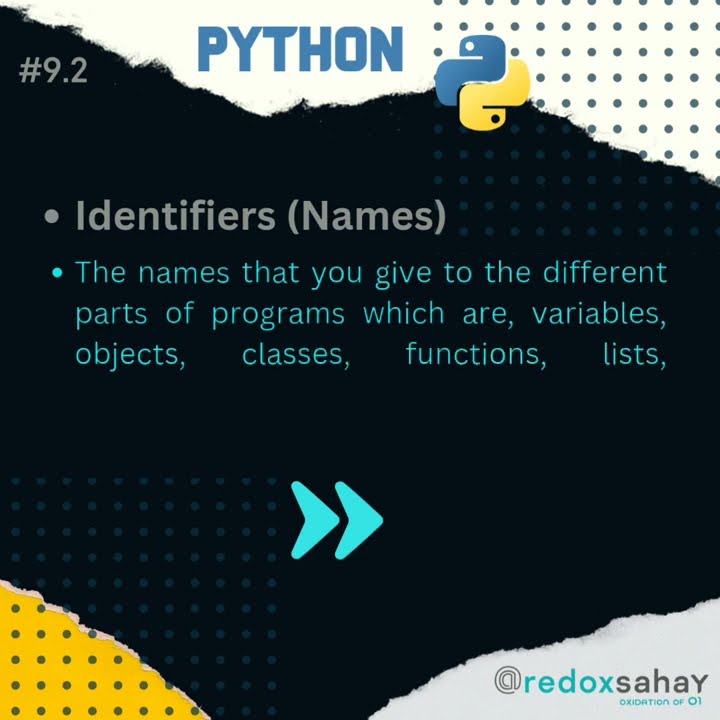 Python Identifiers Naming In Python How To Name In Python Use Of