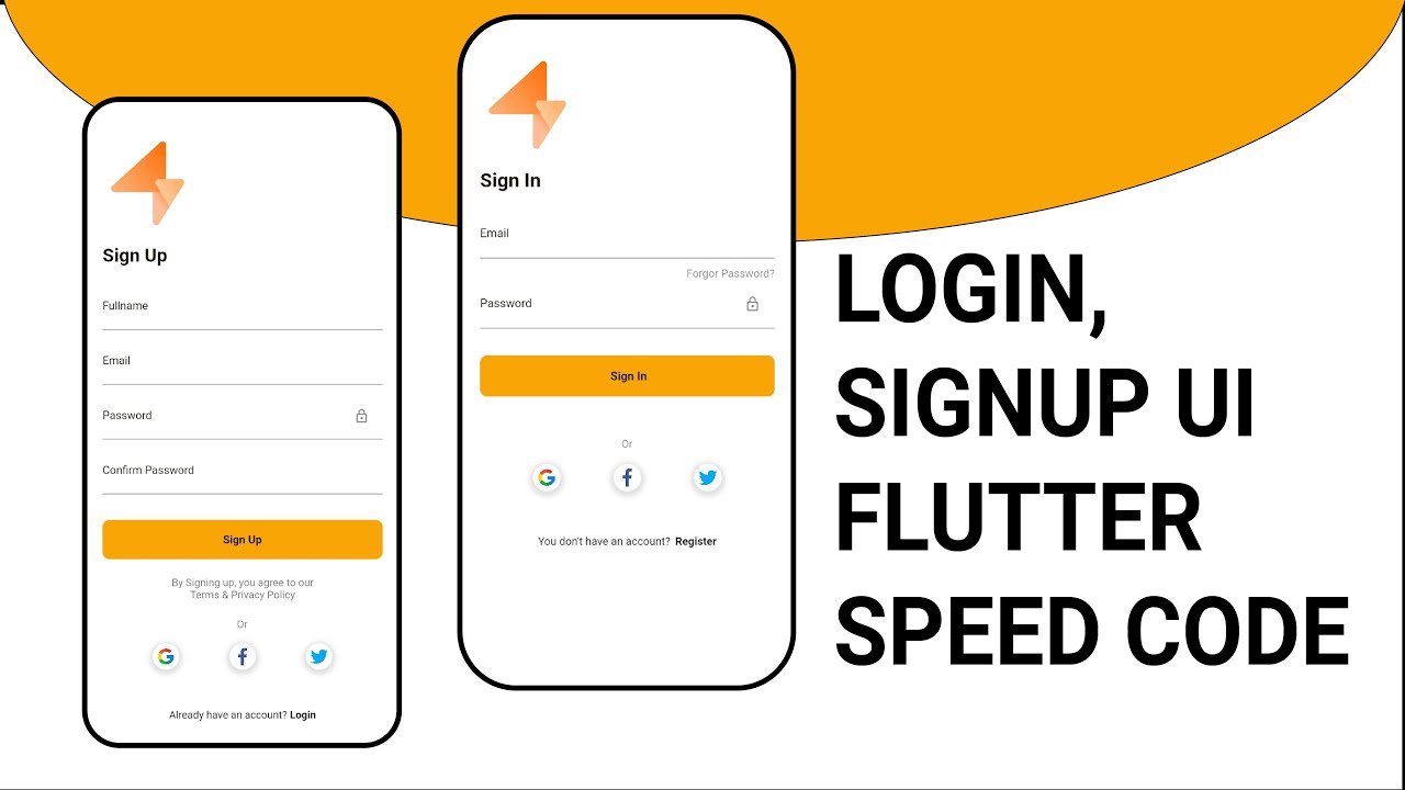 Login Signup Ui Screens Flutter Speed Code Ui Ux Youtube