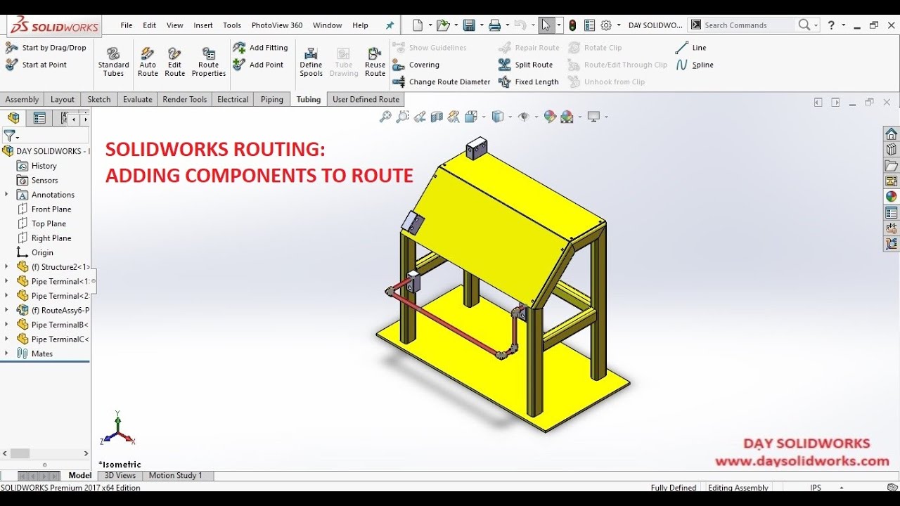 Solidworks Routing Adding Components To Route Youtube