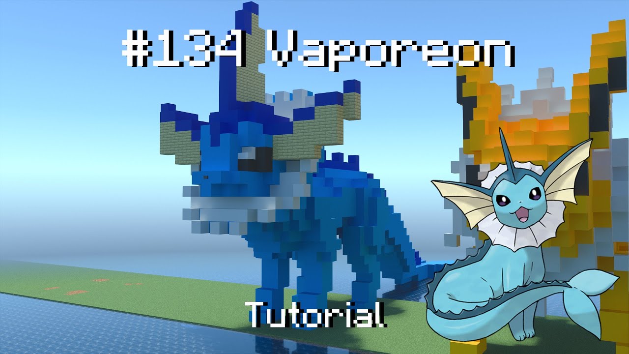 Vaporeon Minecraft Pixel Art Vaporeon Pink Cats In Cute Hats And