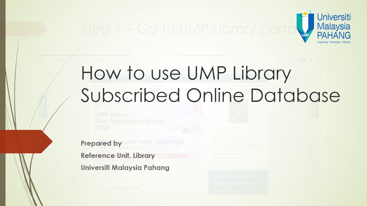 Umplib How To Use Ump Library Subscribed Online Database Youtube