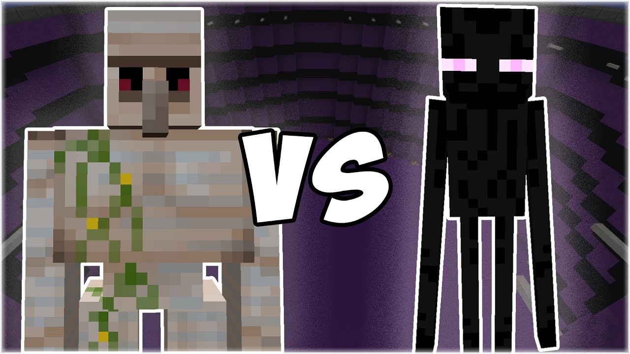 Iron Golem Vs Enderman Minecraft Mob Battle Youtube