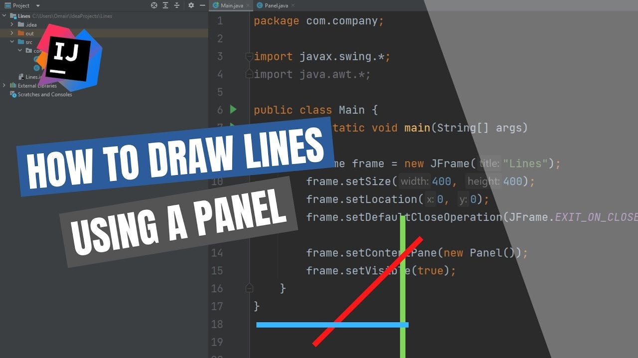 How To Draw Lines In Jframe Using Java Youtube