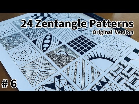24 Zentangle Patterns Tutorial Step By Step 6 24 Doodle Patterns
