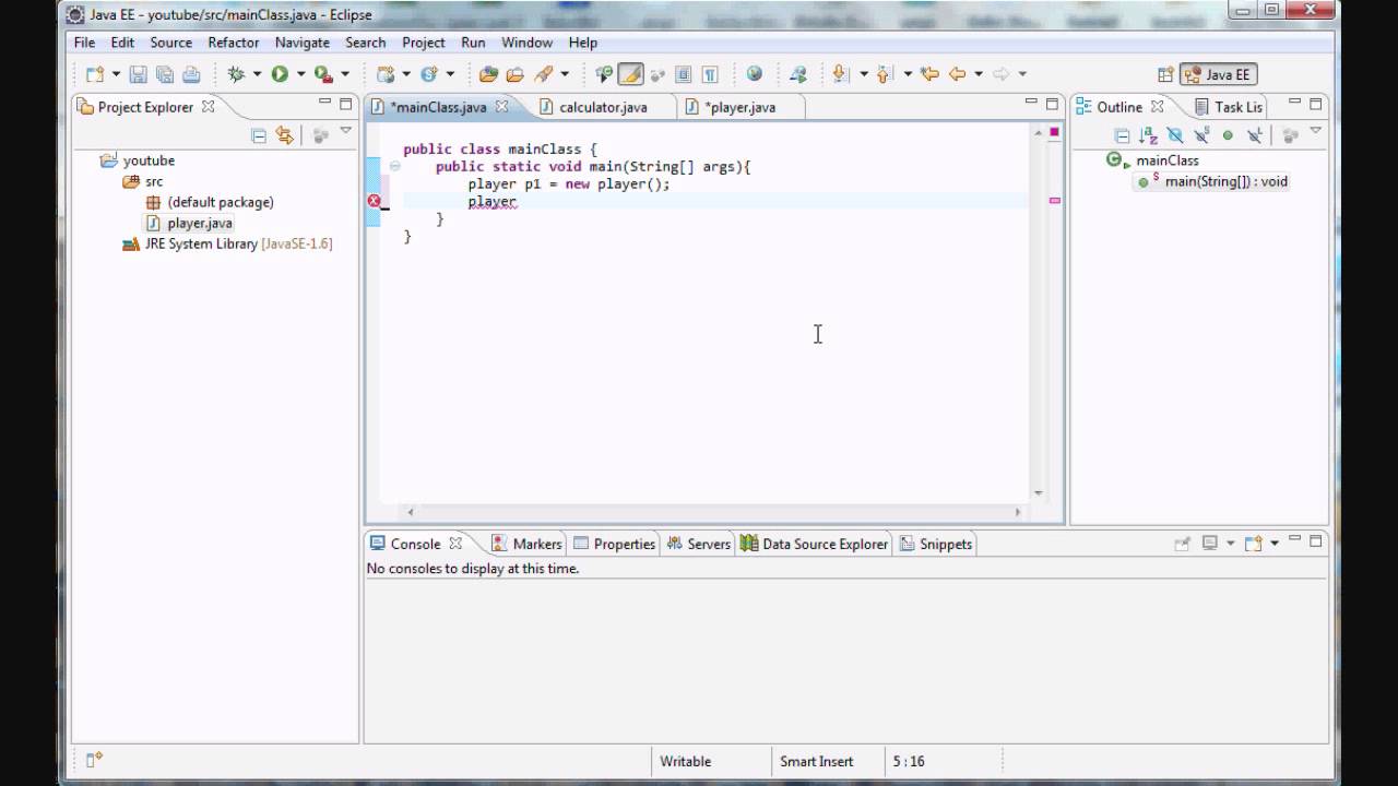 Java Programming 14 Making A Player Class Youtube