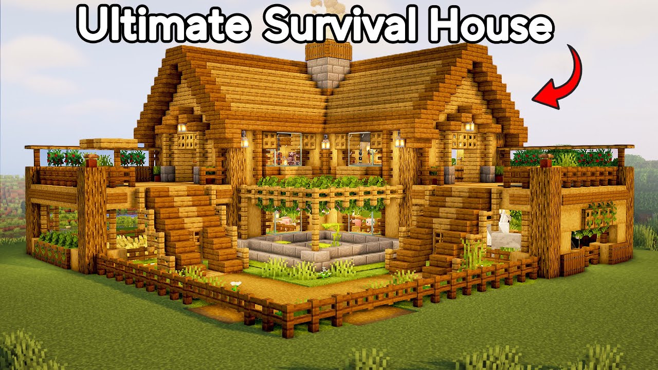 Minecraft How To Build An Ultimate Survival House Tutorial Youtube