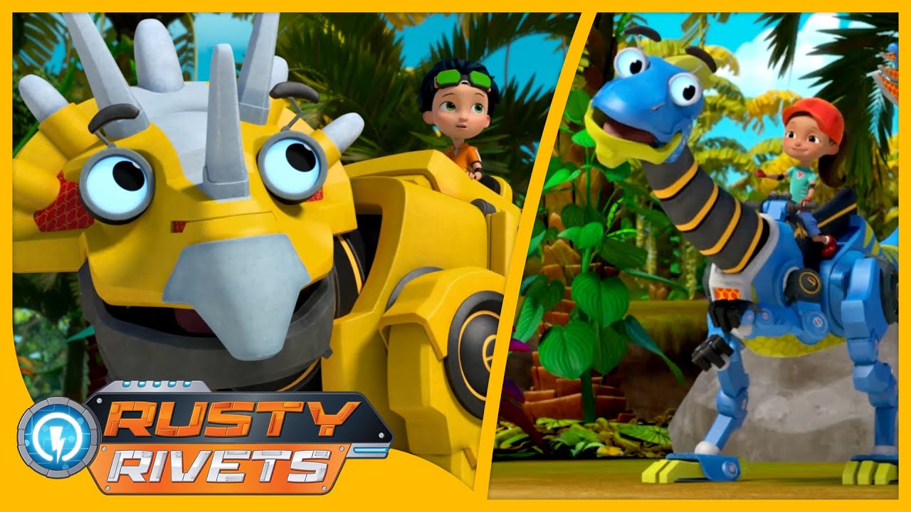 Rusty Sneaks On To Dino Island More Rusty Rivets Cartoons For Kids