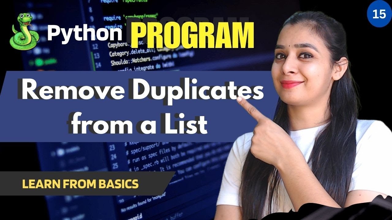 Program 15 Remove Duplicates From A List пёџвђќрџ ґpythonрџђ Python