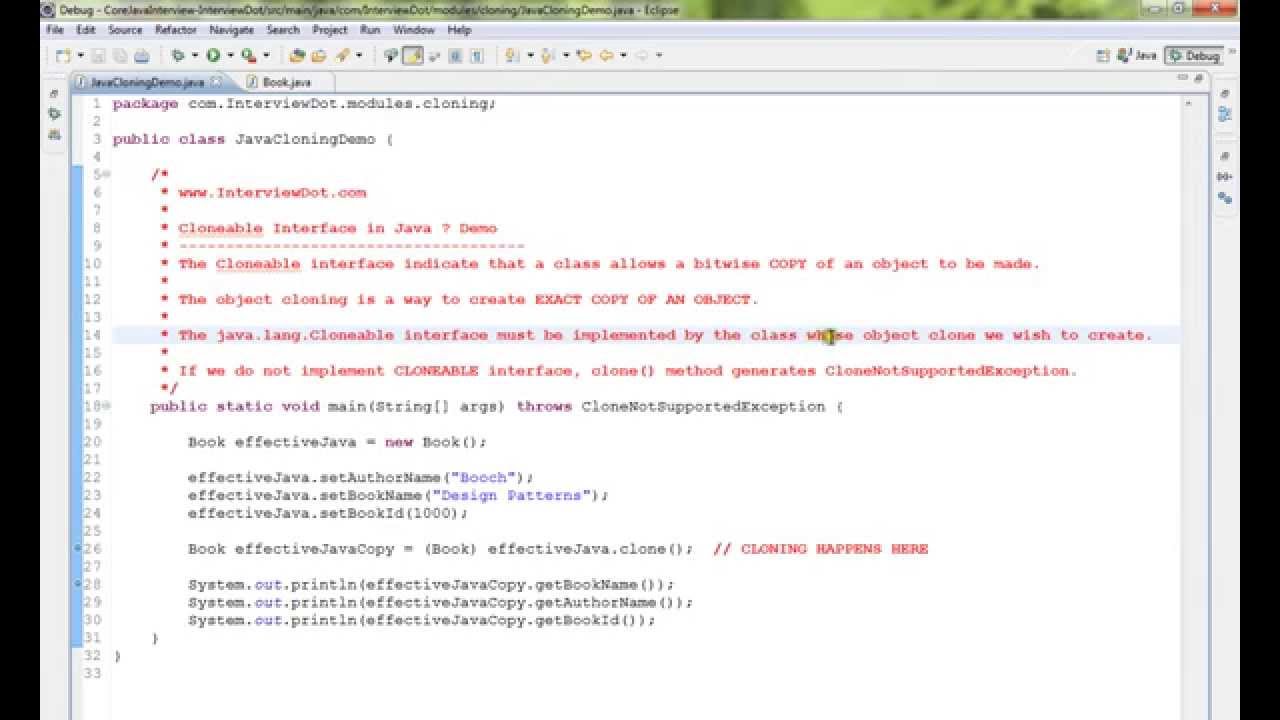 Cloneable Interface In Java Demo Youtube